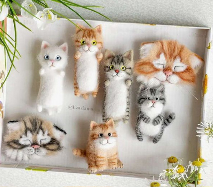 Russian Artist Crafts The Sweetest Felt Cats, You'll Totally Fall In ...