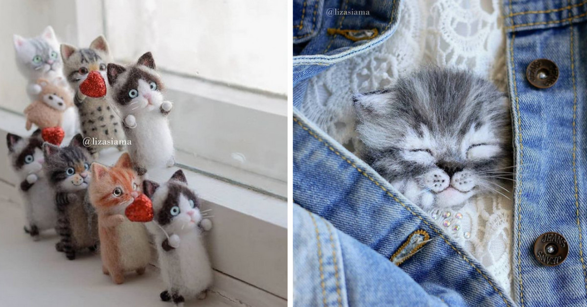Russian Artist Crafts The Sweetest Felt Cats, You'll Totally Fall In ...