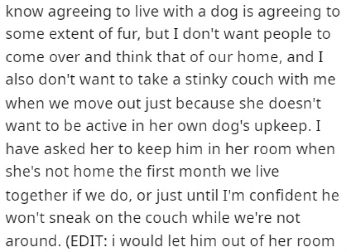 Redditor Lists Rules Regarding Their Friend's Dog Before They Move In Together