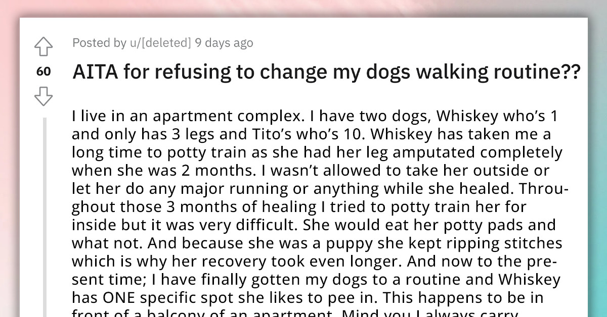 Woman Clashes With Neighbor Over Dog Walking Routine