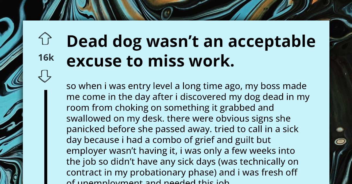 Boss Tells Grieving Employee To “Man Up” After Dog Dies