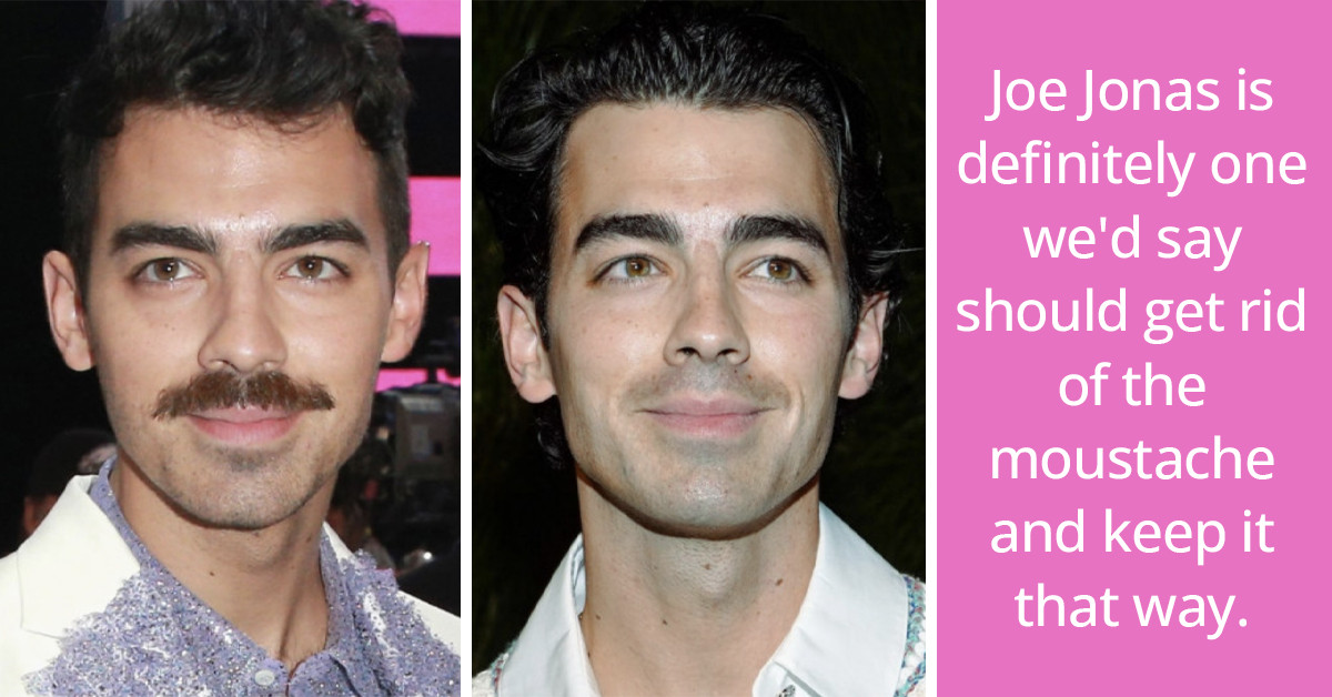 Side By Side Photos Of Celebrities With And Without Facial Hair Is ...